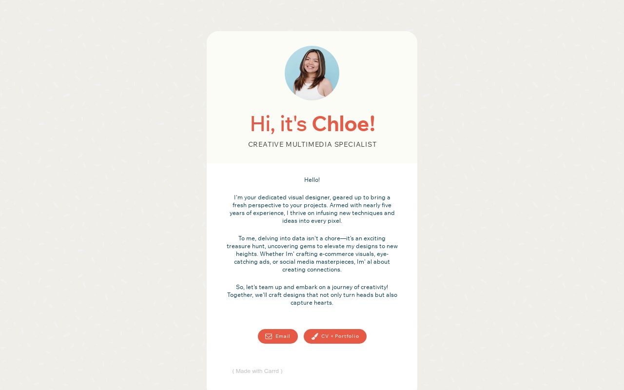 Chloe Manuel | Visual Designer